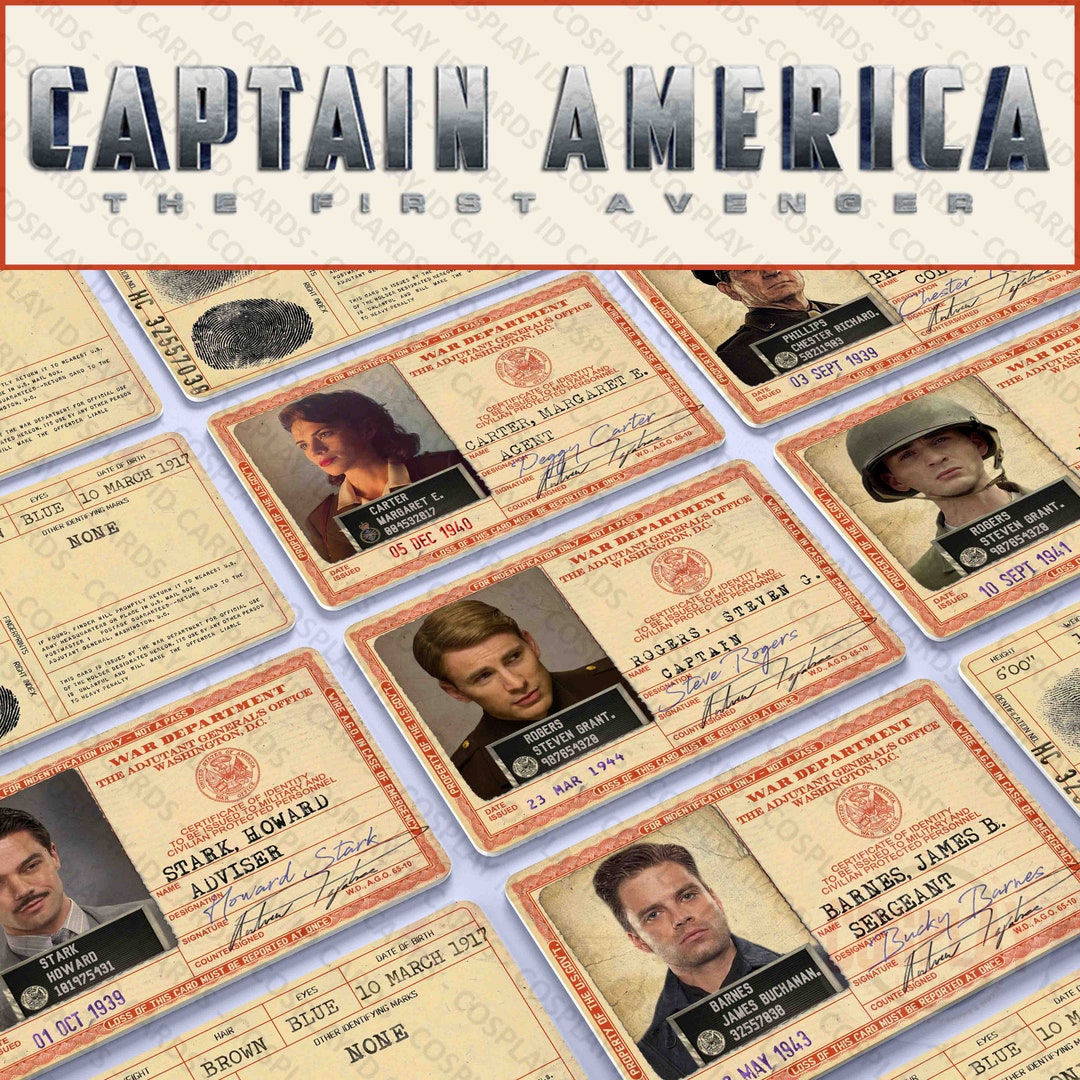 Marvel Captain America the First Avenger Army ID Card SSR - Etsy Denmark