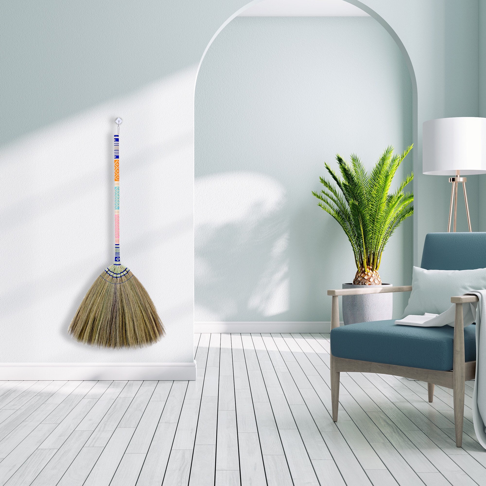 39 Inch Tall of Asian Flower Broom Thai Natural Grass Broom | Etsy