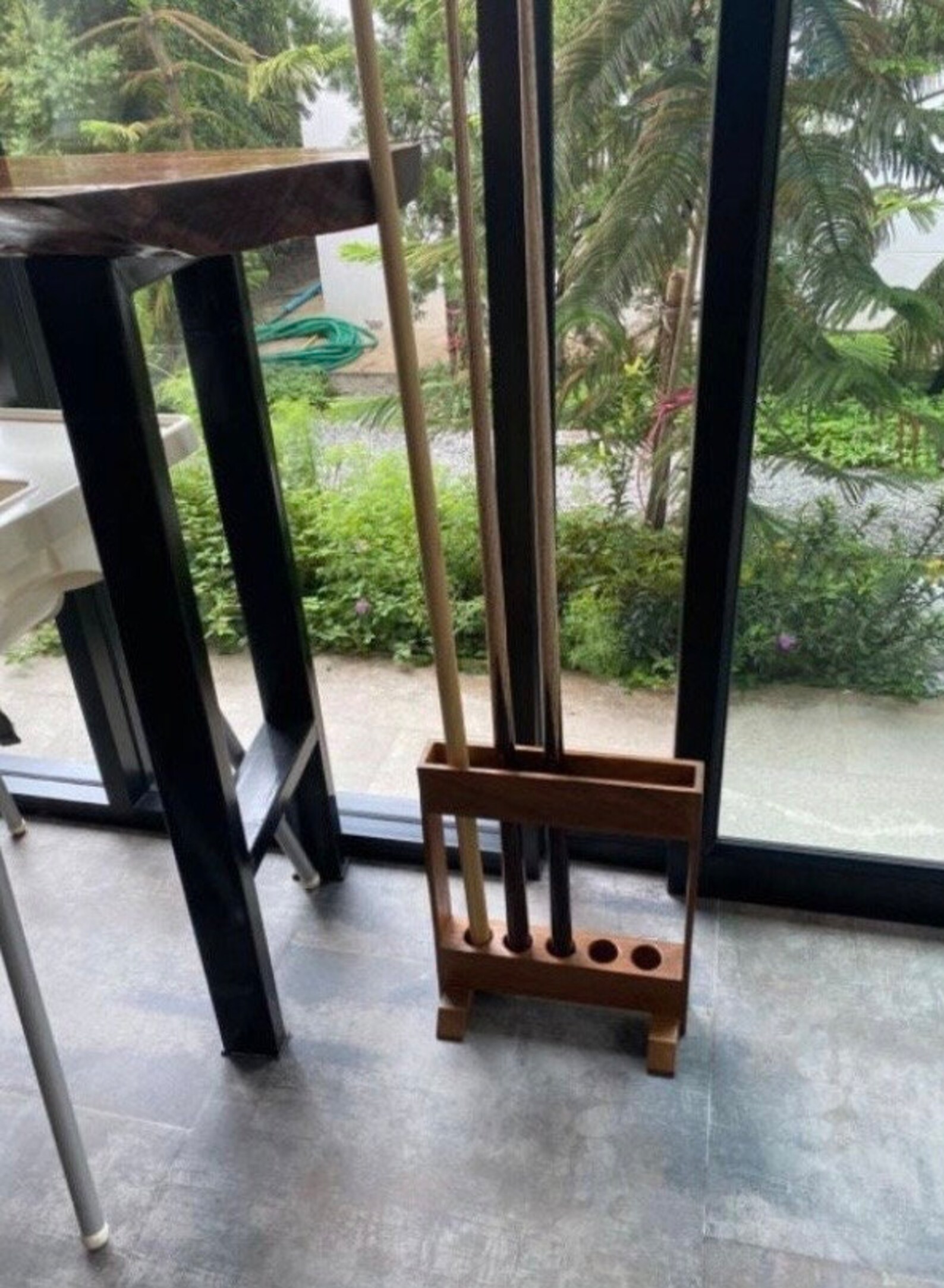 Handcrafted Teak Wood Holder for Brooms, Umbrellas, and Walking Canes ...
