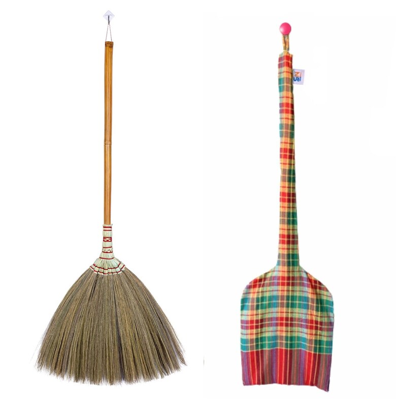 100% Thaj Grass Broom Bamboo Brown Handle Hand Grop 39 Inchea - Etsy