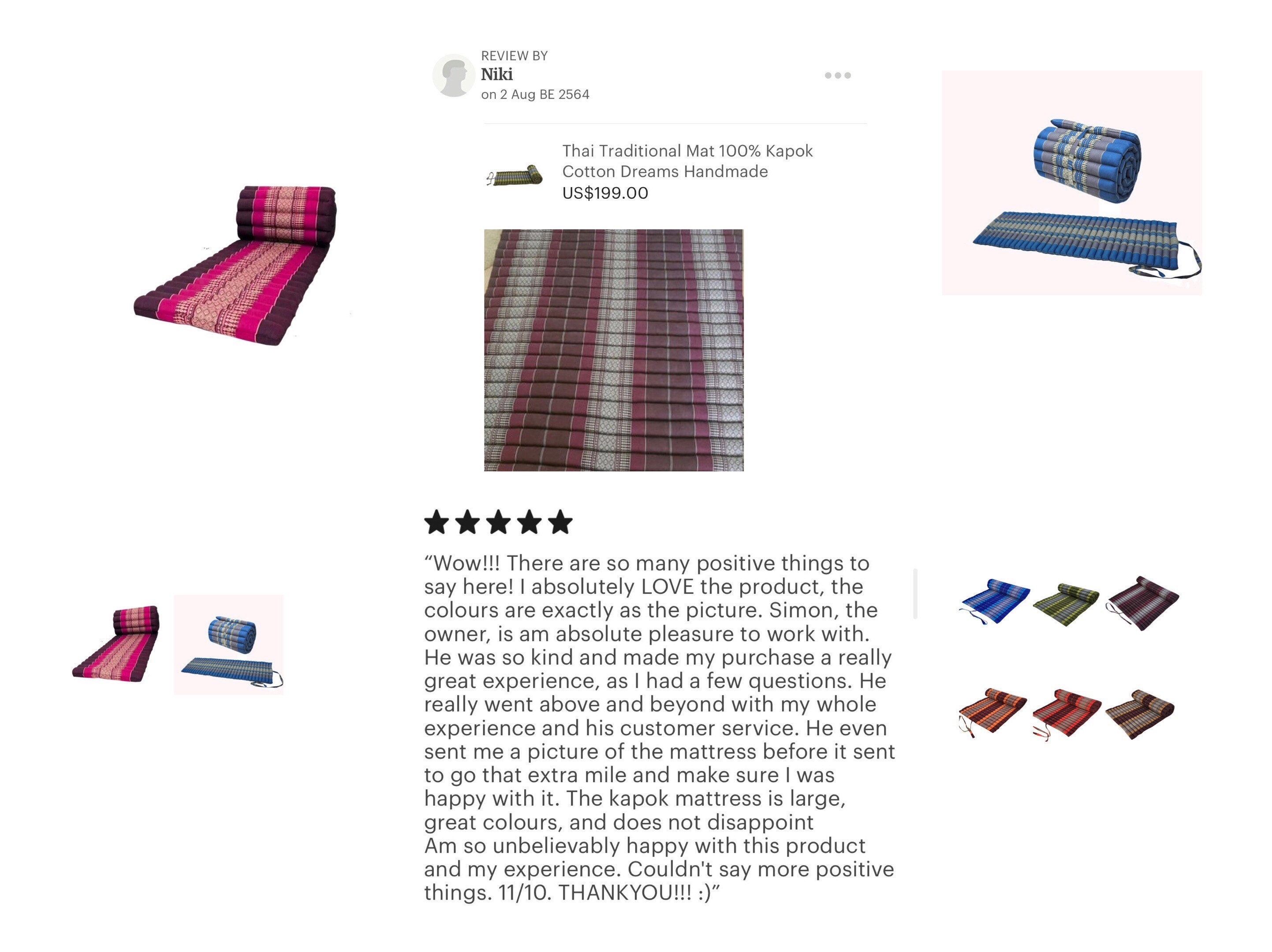 Width 50 X 170 Cm of Thai Traditional Mat 100% Kapok Cotton - Etsy