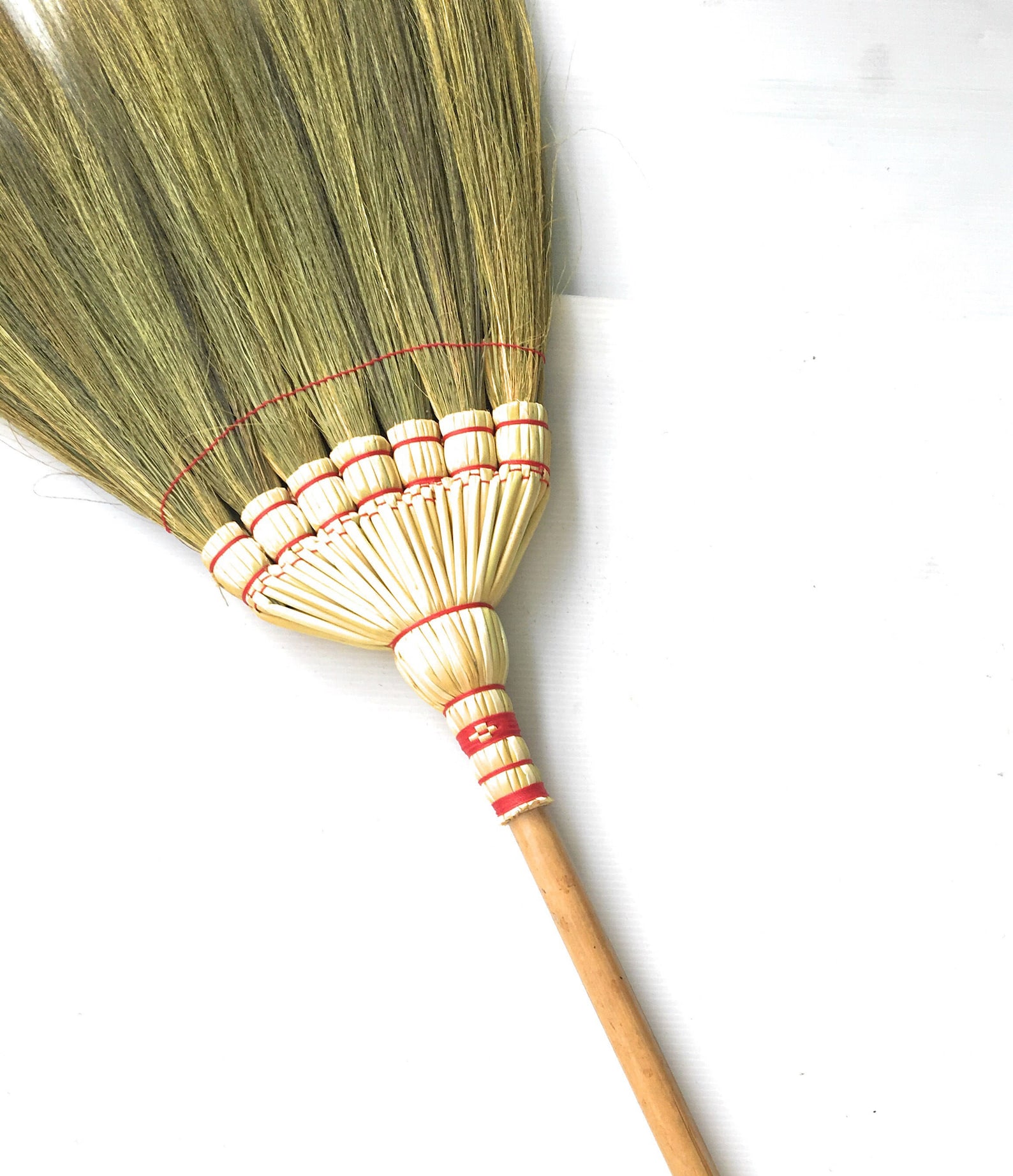 40 Inch Tall Flower Soft Broom Witch Broom Bamboo Stick Handle Home ...