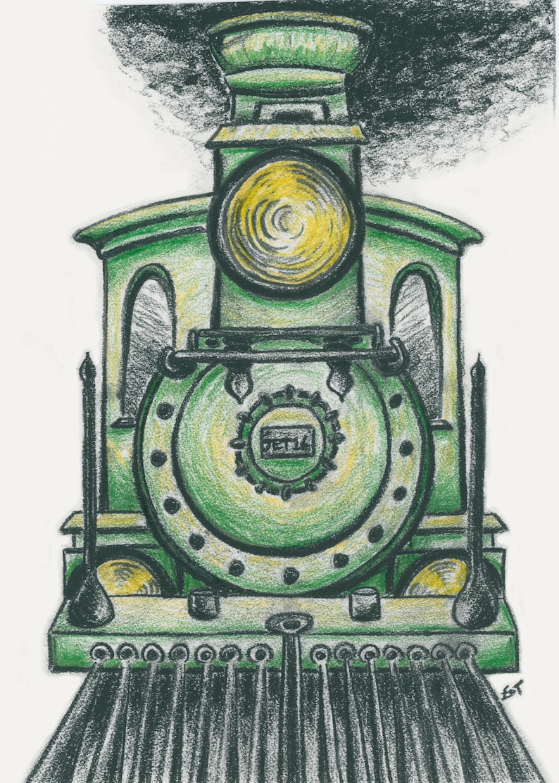 Green Locomotive - Etsy