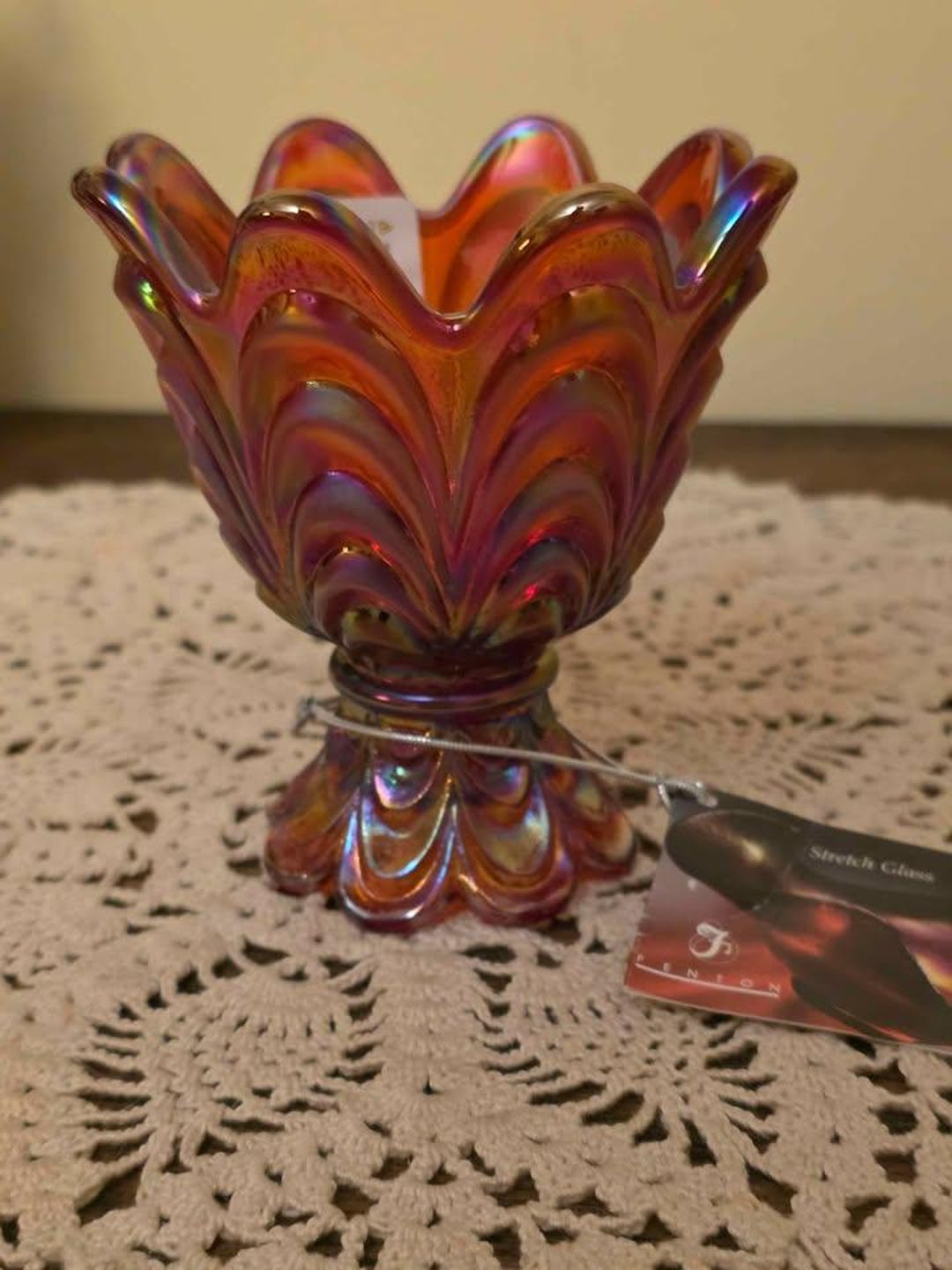 Fenton4.5 in Tall Ruby Carnival Glass Vase /candlestick Holder - Etsy