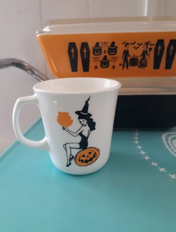 Pyrex Halloween Pin-up Witch decal | Etsy