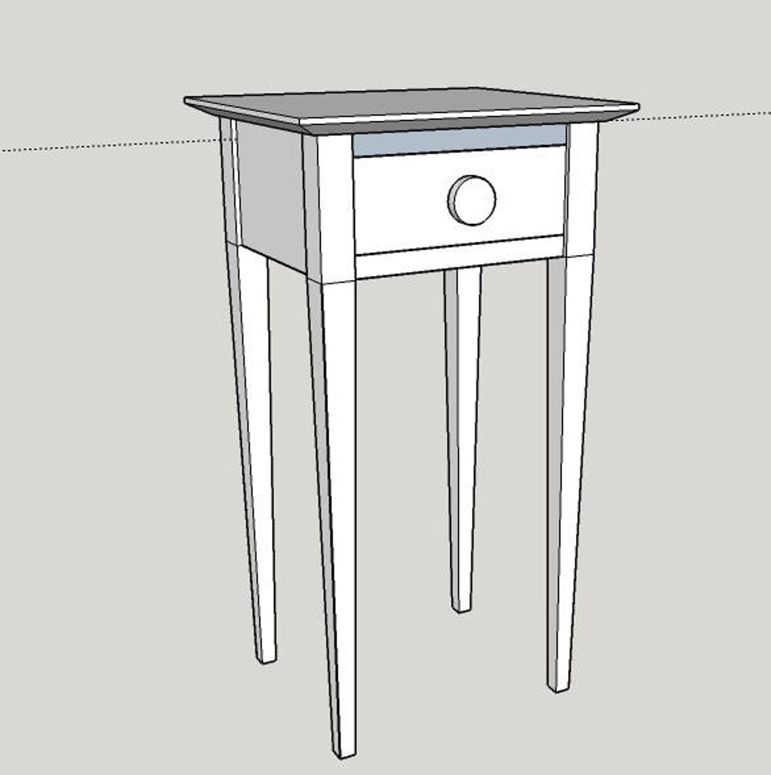 Sketchup 3D Model for Shaker Night Stand - Etsy
