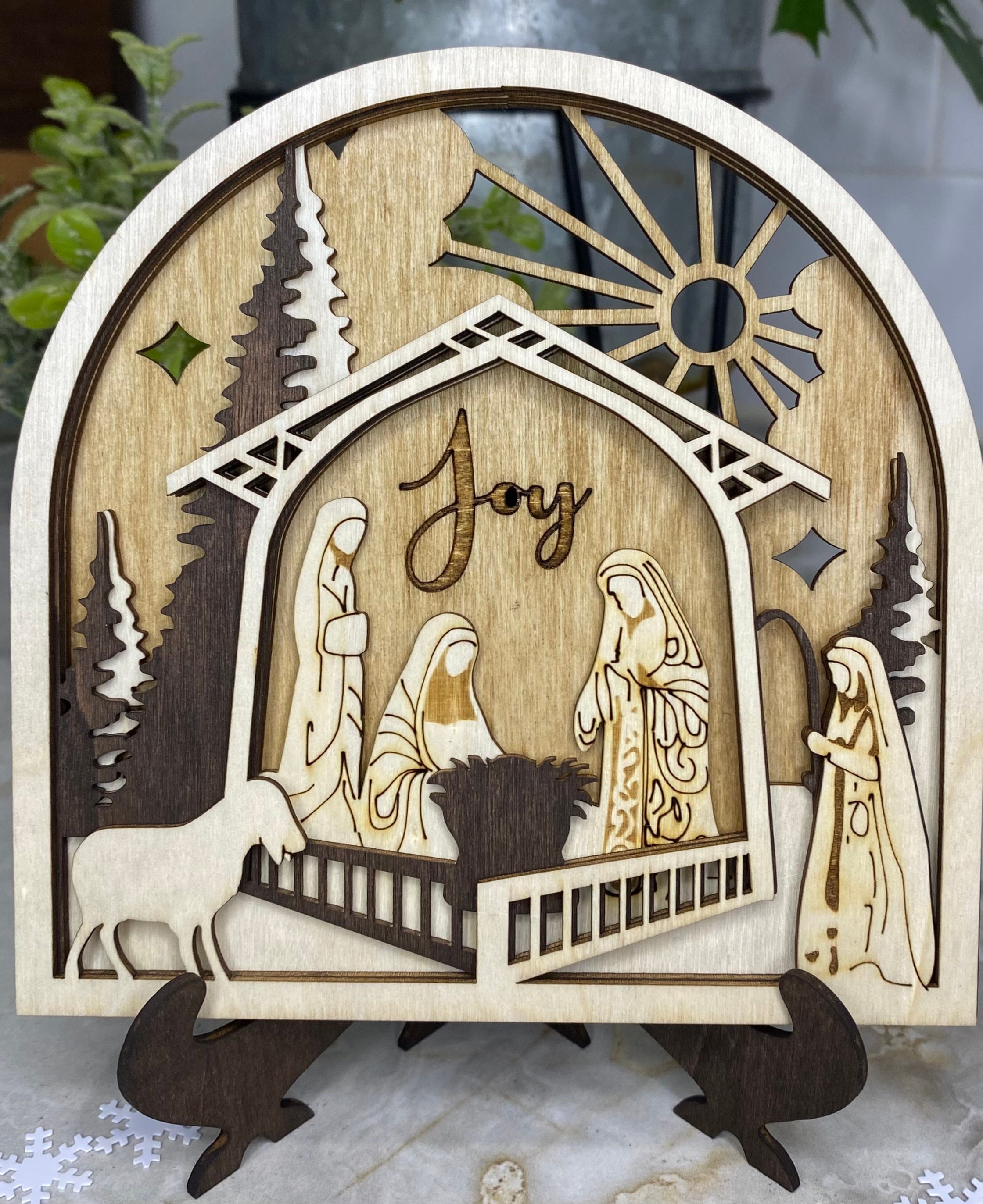 Nativity Scene With Easel - Etsy