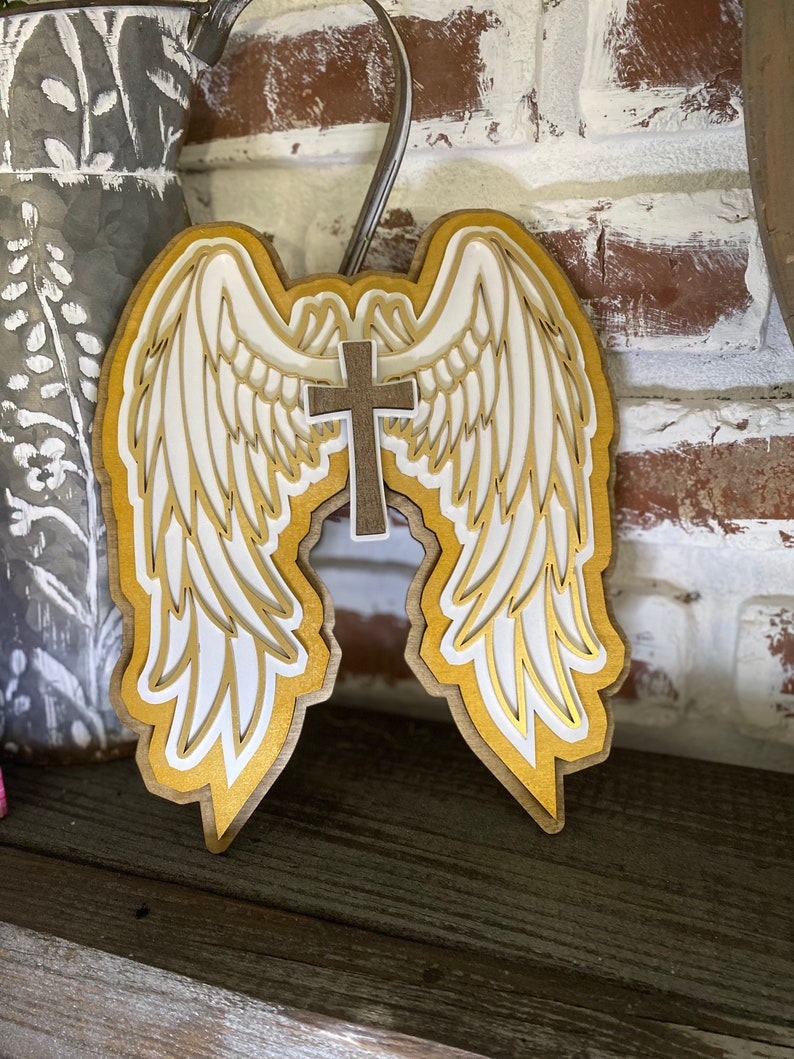 Angel Wings and Cross Decor - Etsy