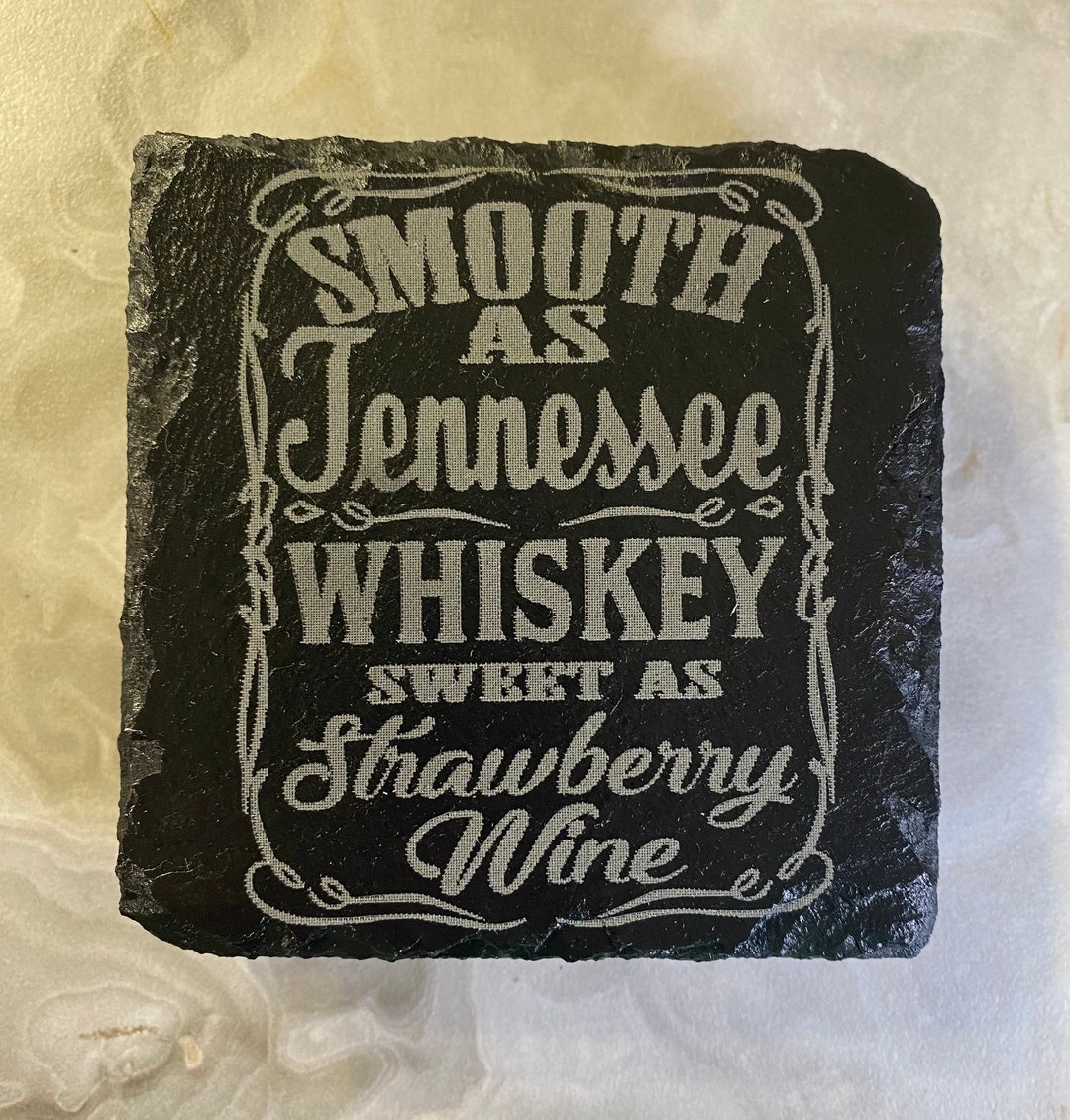 Smooth as Tennessee Whiskey Coaster Set Slate - Etsy