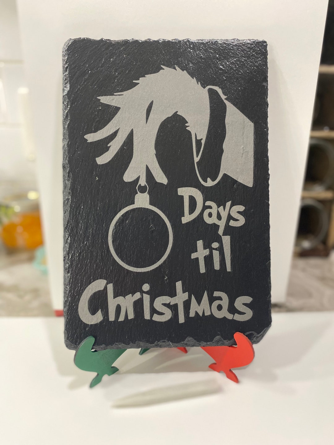 Grinch Inspired Christmas Countdown Slate - Etsy