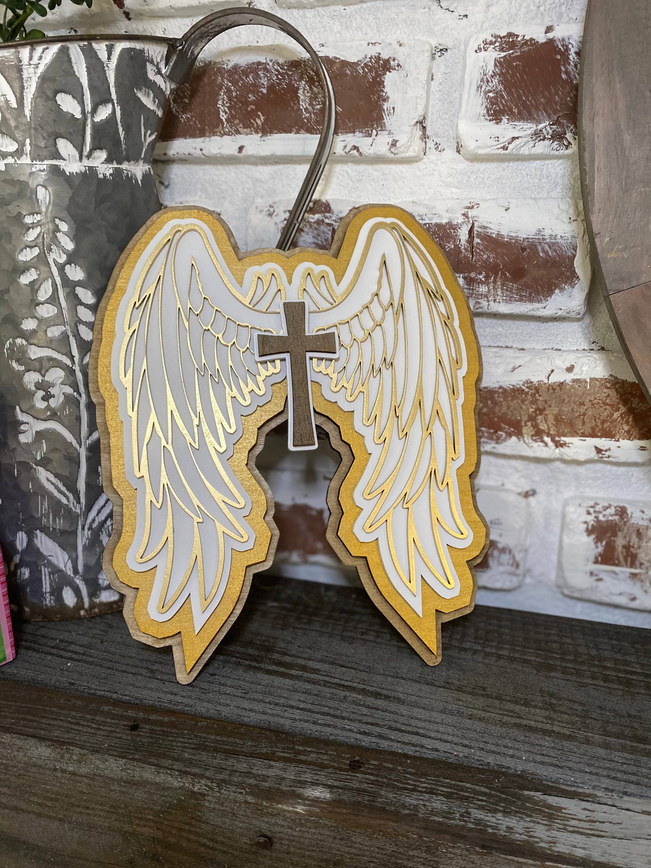 Angel Wings and Cross Decor - Etsy