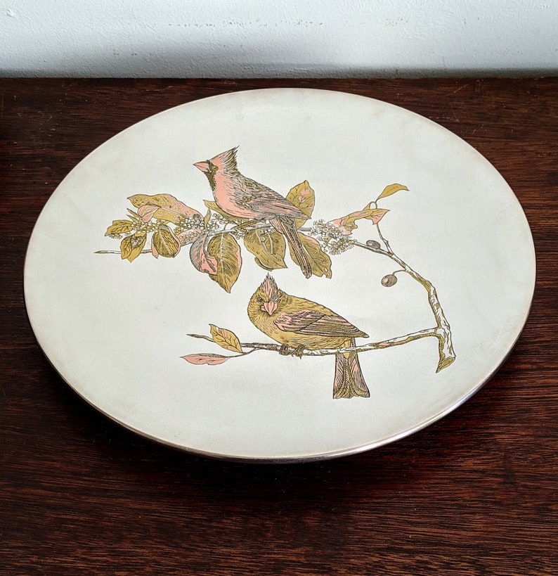 Audubon Cardinal Plate Damascene Reed And Barton Red Cardinal | Etsy