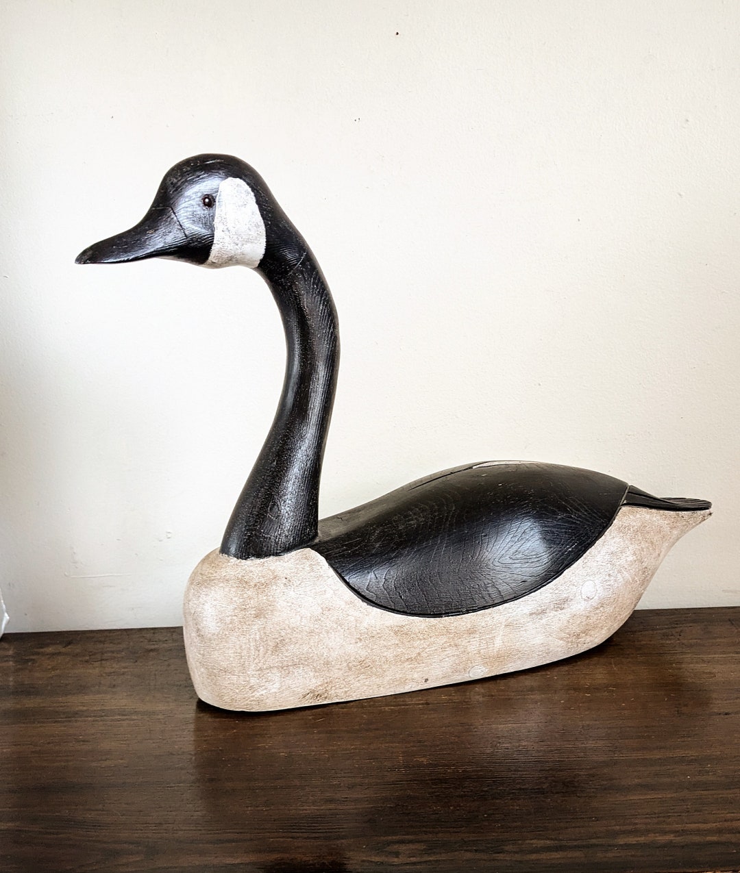 Large Canadian Goose Decoy Painted Wood Folk Art Bird Decor - Etsy