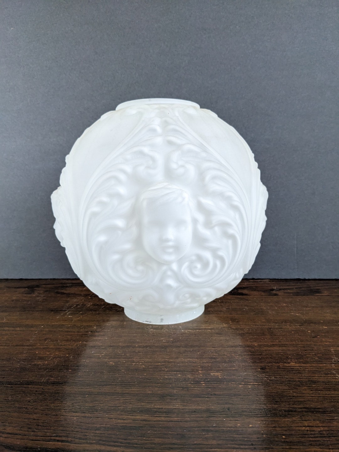 Cherub Globe Shade Victorian Gone With the Wind Frosted Glass - Etsy