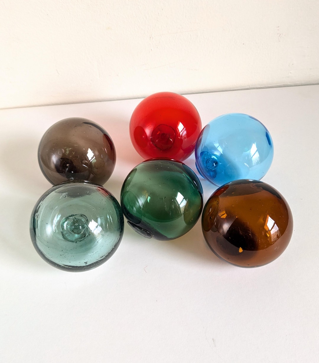 Antique Glass Buoy Japanese Fishing Floats Ball 3 Inch Hand Blown Red ...