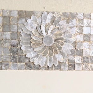 Capiz Shell Wall Mirror Square Warm White Beige Pearlescent Finish ...