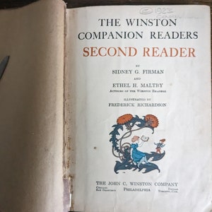 Antique Childrens Book Second Reader Educational the Winston Companion ...