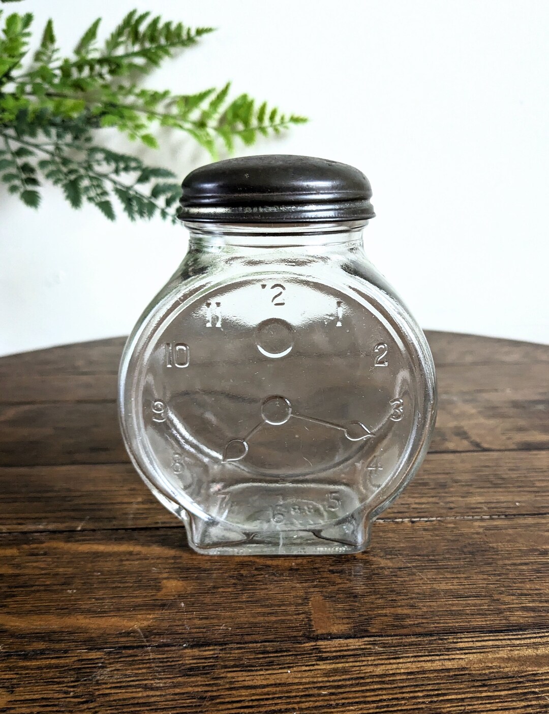 Clock Face Glass Jar Vintage Happy Time Dutch Lunch Sauce Nash ...