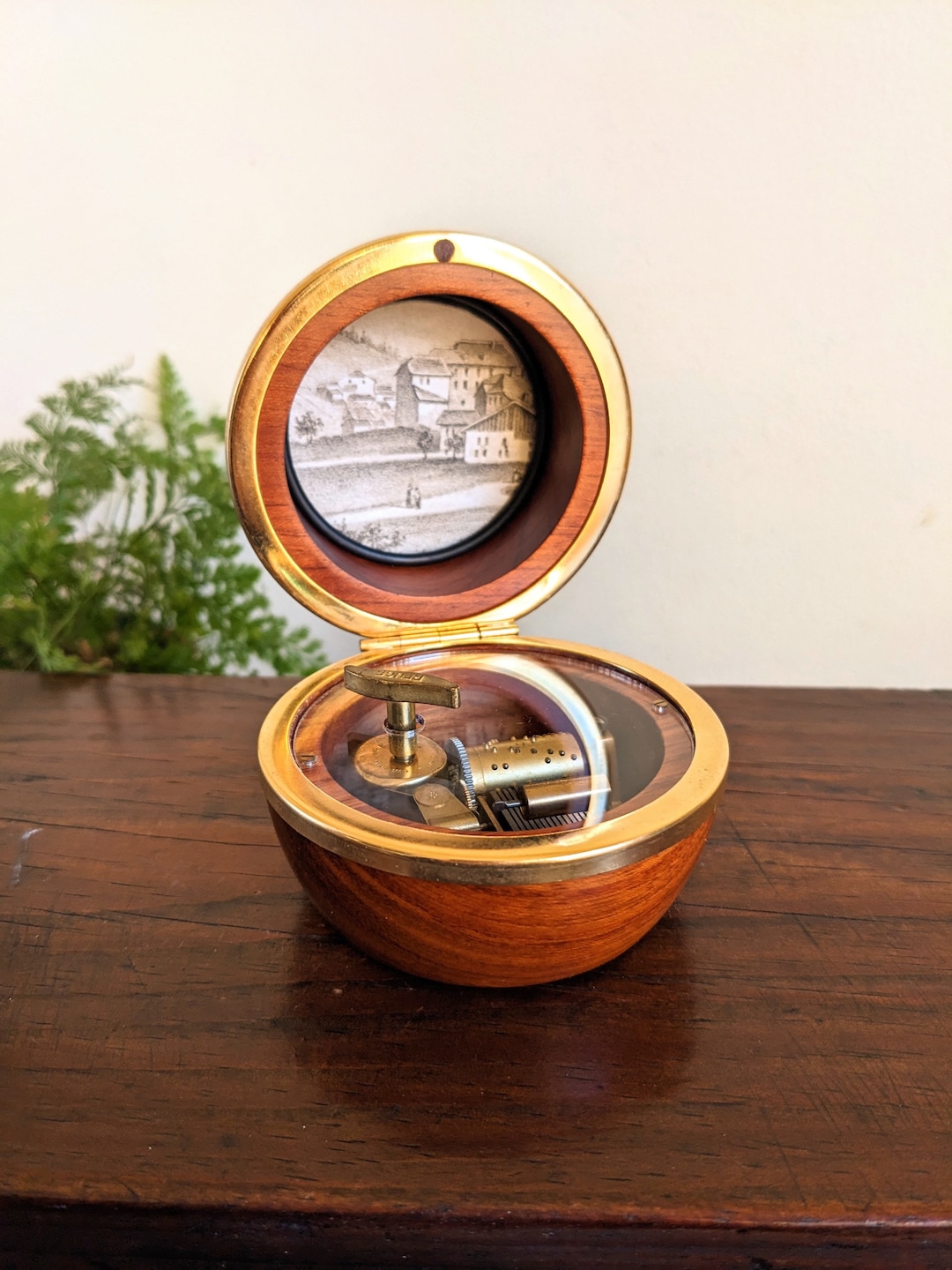 Reuge Music Box Round Wood Sphere Case Box Enchanted Melody - Etsy