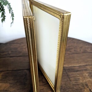 Double Gold Metal Frame Two 5 X 7 Inch Photo Frames Hinged Tabletop - Etsy