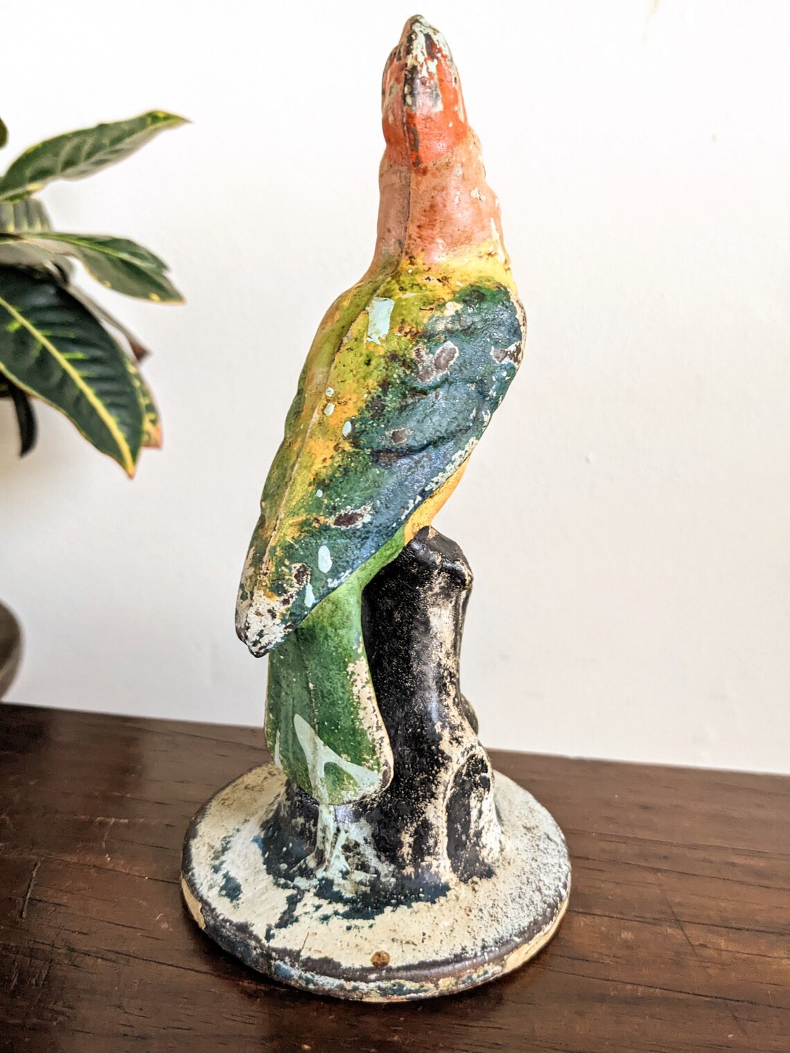 Antique Cast Iron Parrot Door Stop Cockatoo - Etsy