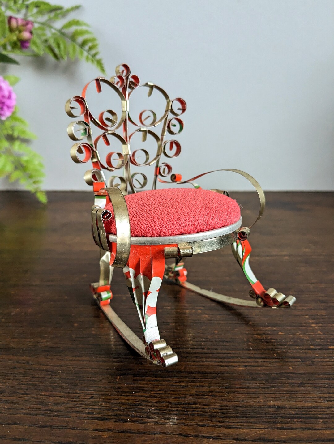Miniature Tin Can Rocking Chair Handmade Quilling Folk Art E ...