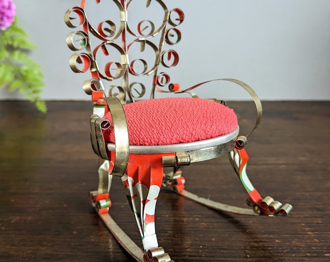 Miniature Tin Can Rocking Chair Handmade Quilling Folk Art E ...