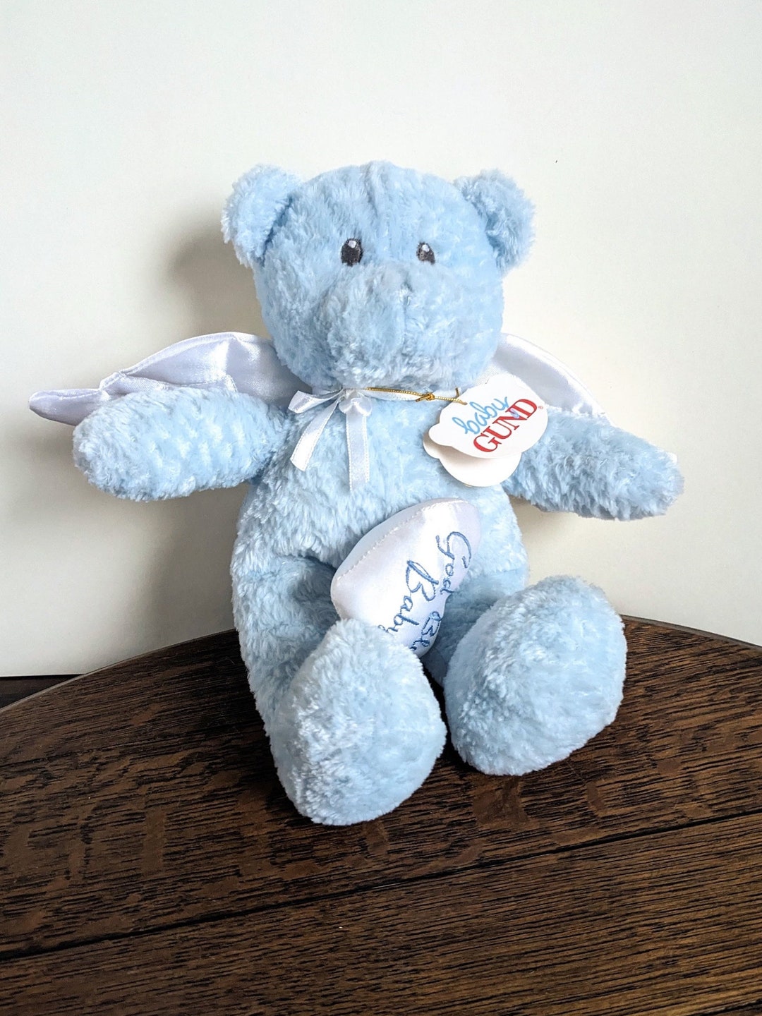 Gund Blue Teddy Bear Angel God Bless Baby With Gift Tags Baby - Etsy