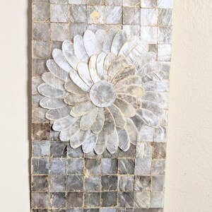 Capiz Shell Wall Mirror Square Warm White Beige Pearlescent Finish ...