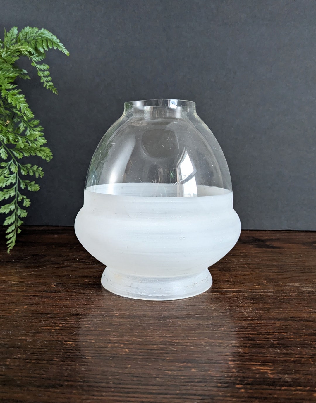 Half Frosted Clear Glass Gas Lamp Shade Acorn Shape 2 Inch Fitter - Etsy