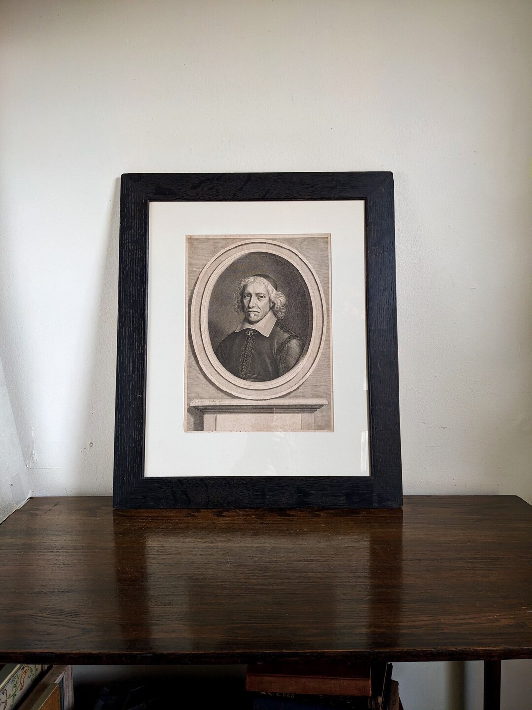17th Century French Engraving Robert Nanteuil Gilles Boileau Framed ...