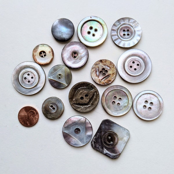 Large Carved Mother of Pearl Button - Etsy