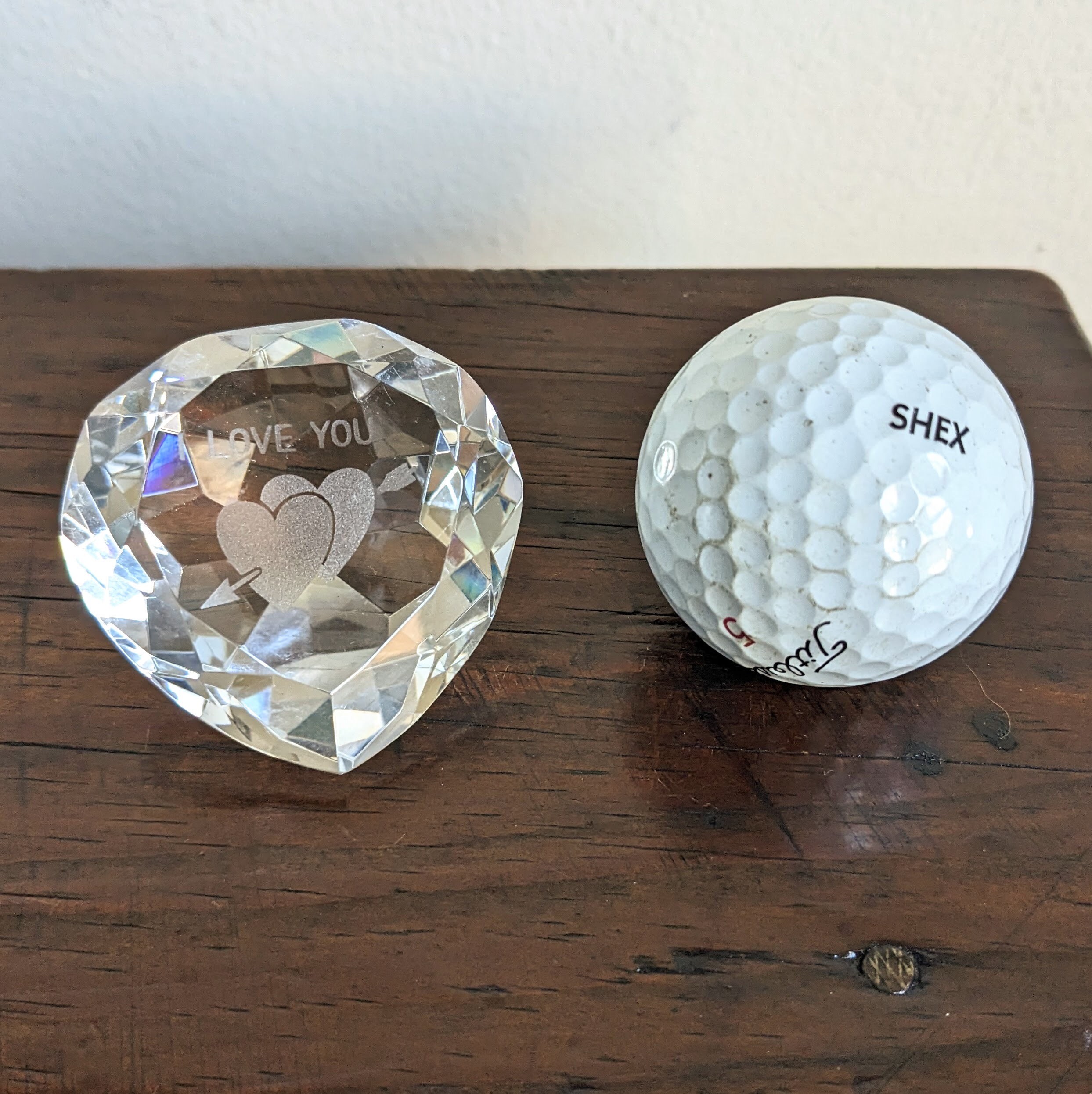 Etched Crystal Heart Diamond Cut I Love You Paperweight Girlfriend ...