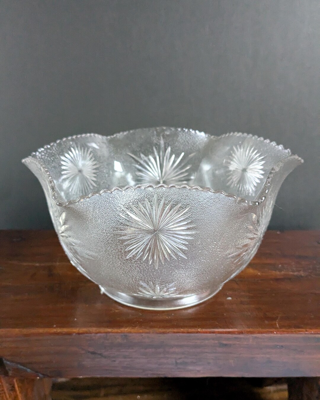 Antique Gas Oil Lamp Shade Ruffled Starburst Glass Victorian 4 Inch ...