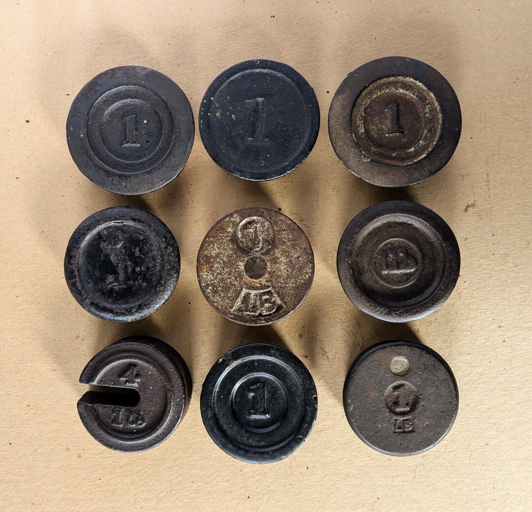 Antique Cast Iron Weight 1 Pound Lb Balance Scale Slotted Hanger ...