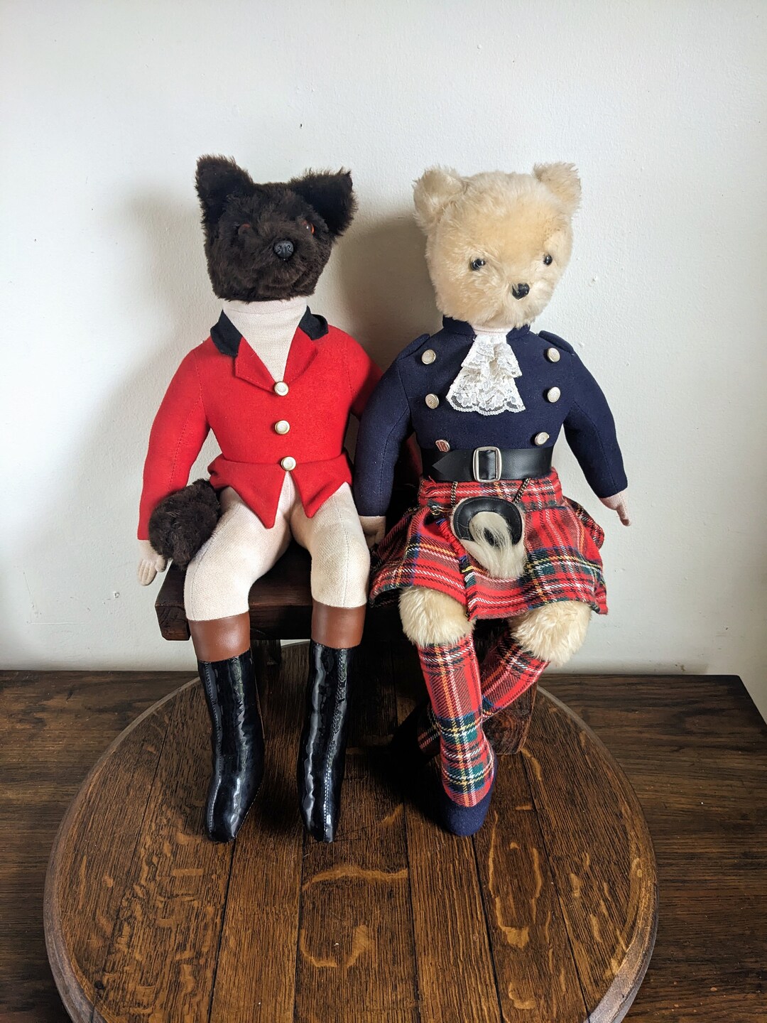 Casa Roma Stuffed Fox in English Fox Hunting Clothes Bear in Scottish ...