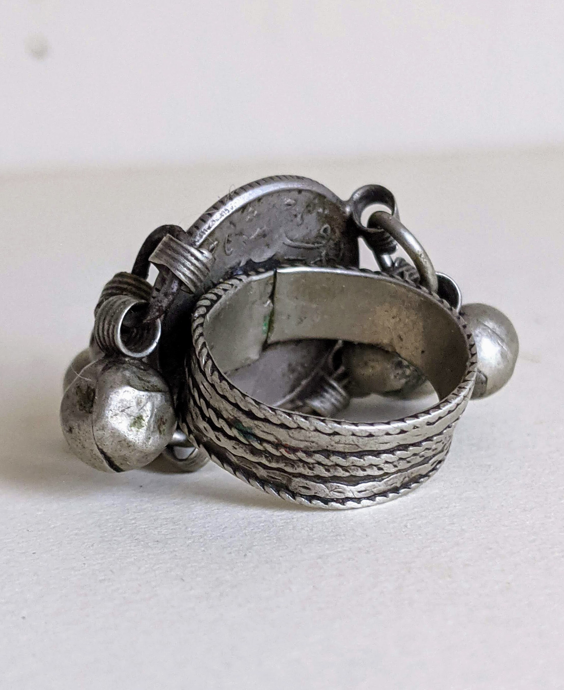 Bedouin Coin Ring With Bells Silver Yemen Saudi Arabia Tribal | Etsy