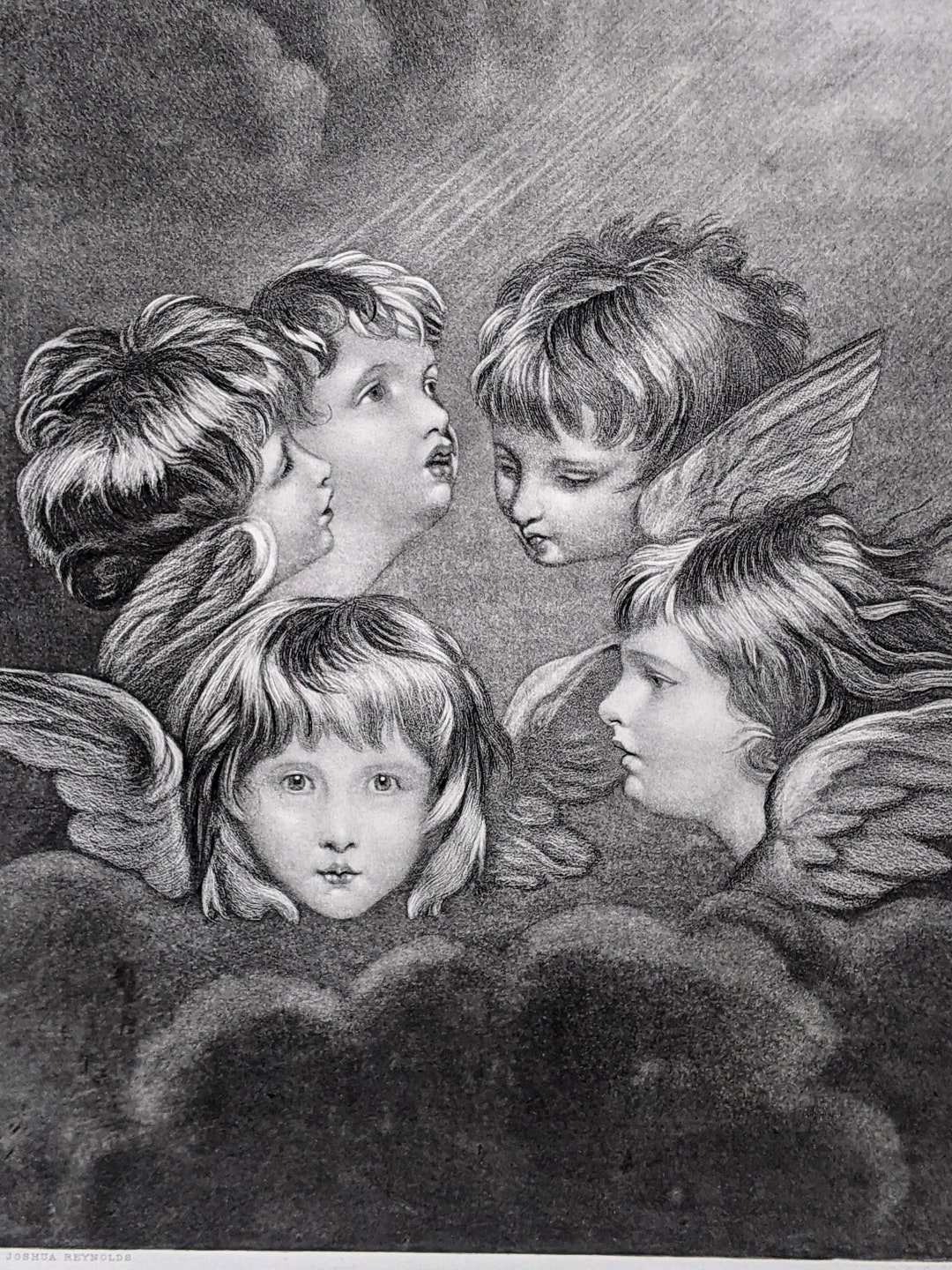 Antique Angel Art Lithograph Sir Joshua Reynolds Angel Heads Victorian ...