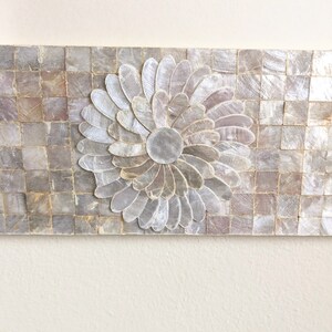 Capiz Shell Wall Mirror Square Warm White Beige Pearlescent Finish ...