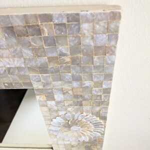 Capiz Shell Wall Mirror Square Warm White Beige Pearlescent Finish ...