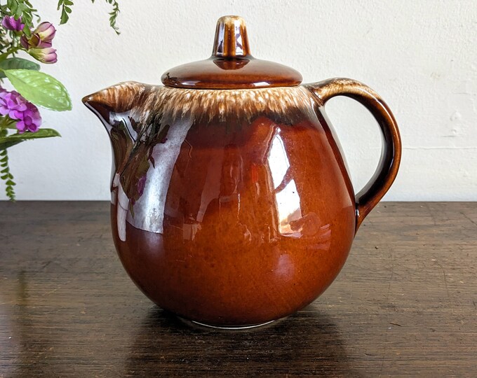 Hull Pottery Brown Drip Teapot Rustic Farmhouse or Cabin Kitchen ...