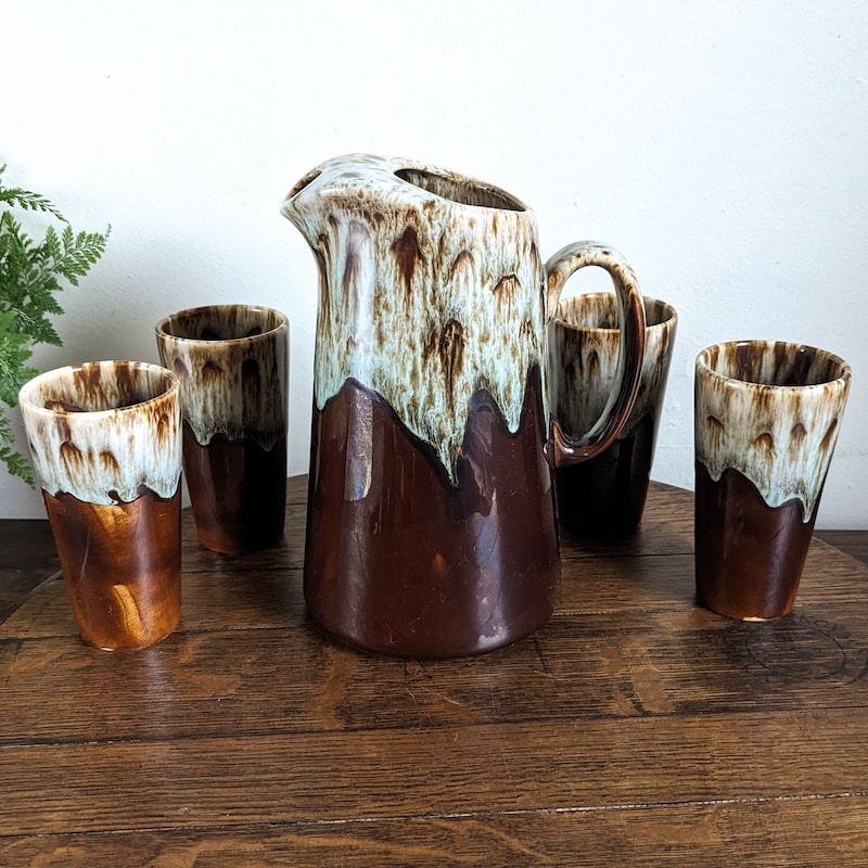 Brown Drip Pottery - Etsy