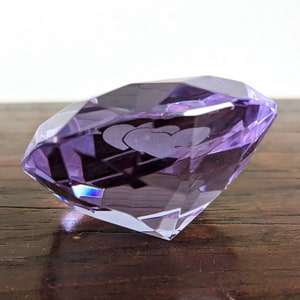 Etched Crystal Heart Diamond Cut I Love You Paperweight Girlfriend ...