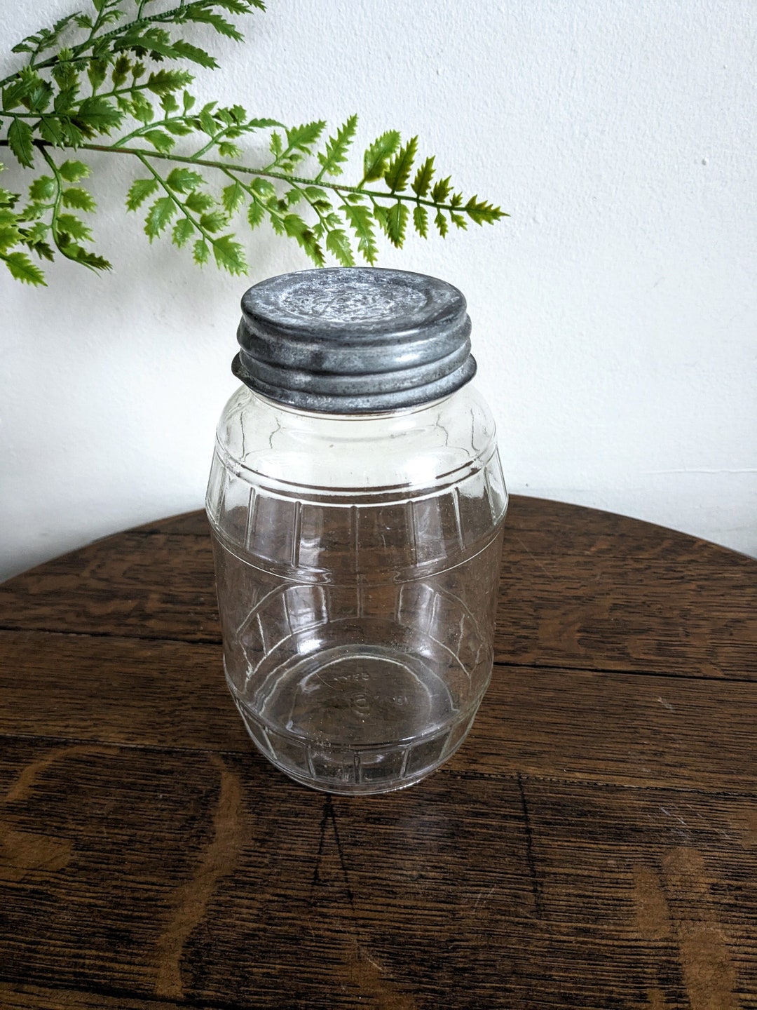 Hoosier Glass Barrel Jar Brockway Glass Co Ball Milk Glass Lid - Etsy