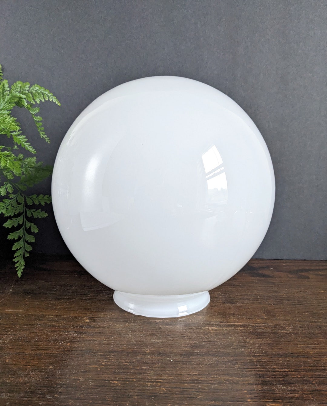 Opal Glass Globe Shade White Hand Blown Glass Ball Shade 8 Inch ...