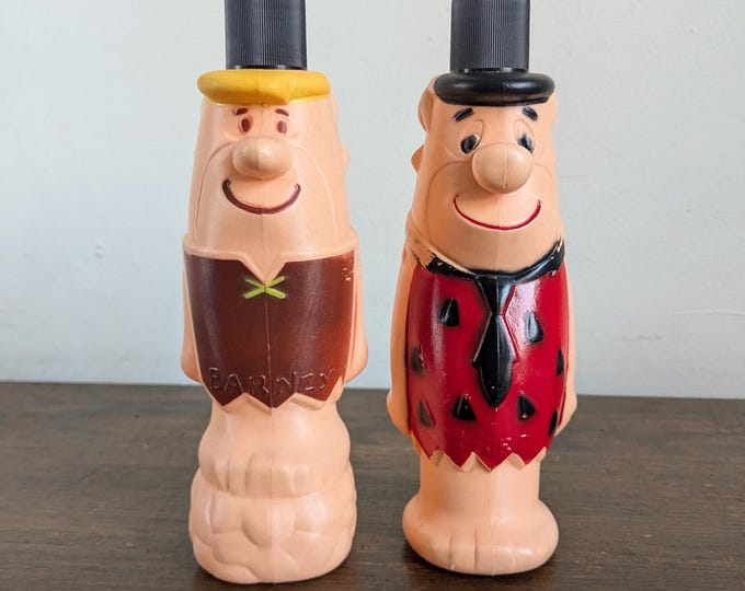 The Flintstones Fred and Barney Rubble Soap Bottles Purex Corp Hannah ...