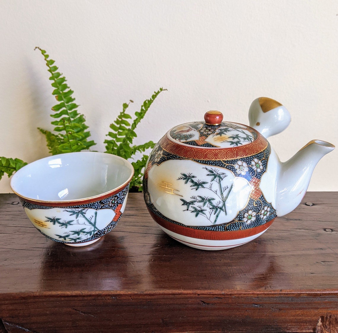 Japanese Imari Tea Set Kutani Yaki Tea Pot Cup Kyusu Pottery | Etsy Canada