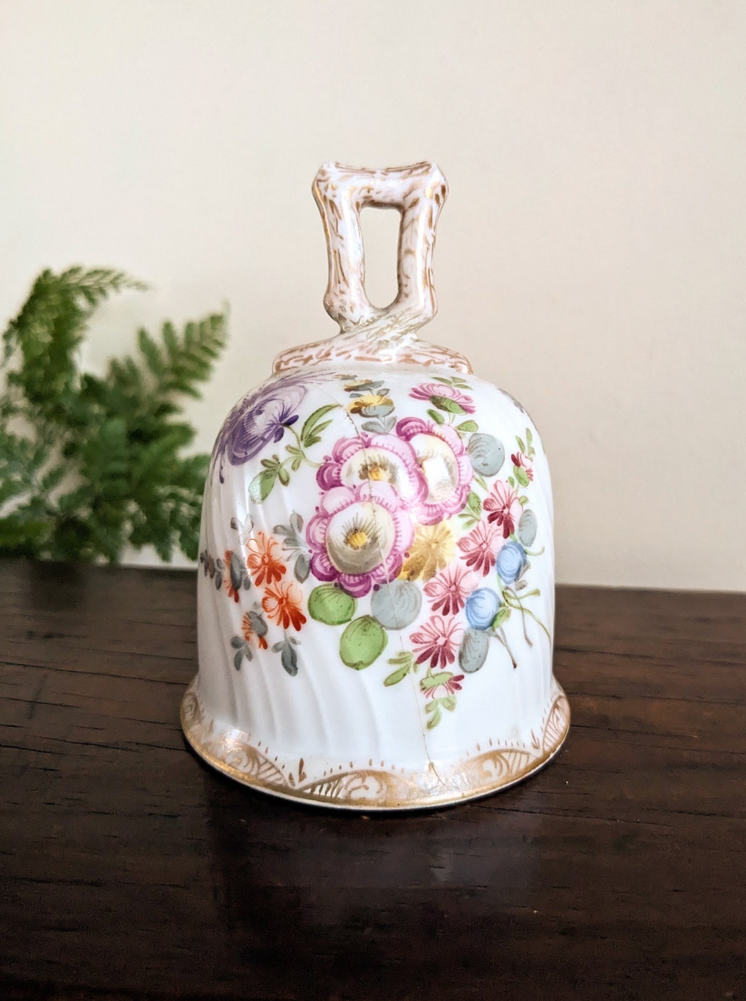Franziska Hirsch Dresden Antique Porcelain Hand Bell Meissen Style - Etsy