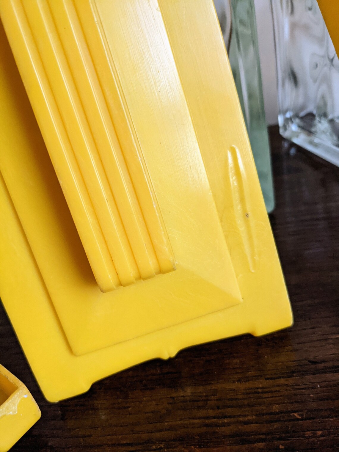 Glass Block Canister Set Yellow Lids Art Deco Modernist - Etsy