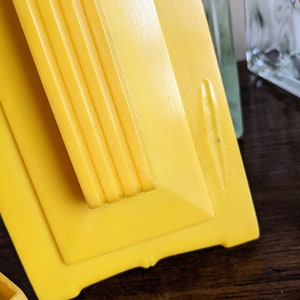 Glass Block Canister Set Yellow Lids Art Deco Modernist Kitchen Storage ...